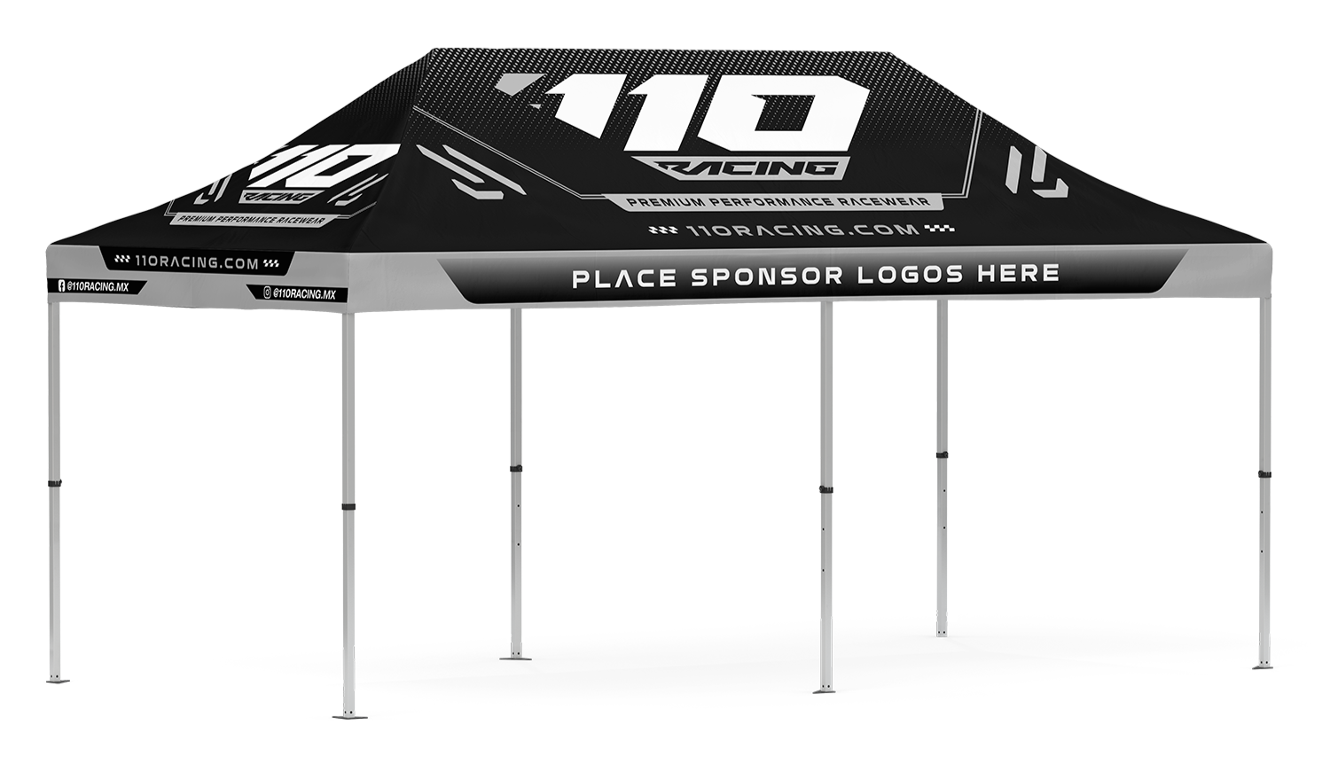 110 RACING ATHLETE CANOPY BASIC (10x20) - BLACK – 110Racing