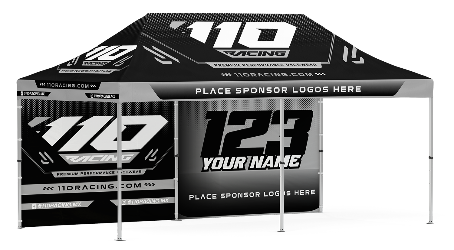 110 RACING PRO TEAM CANOPY RACE PACKAGE (10x20) - BLACK – 110Racing