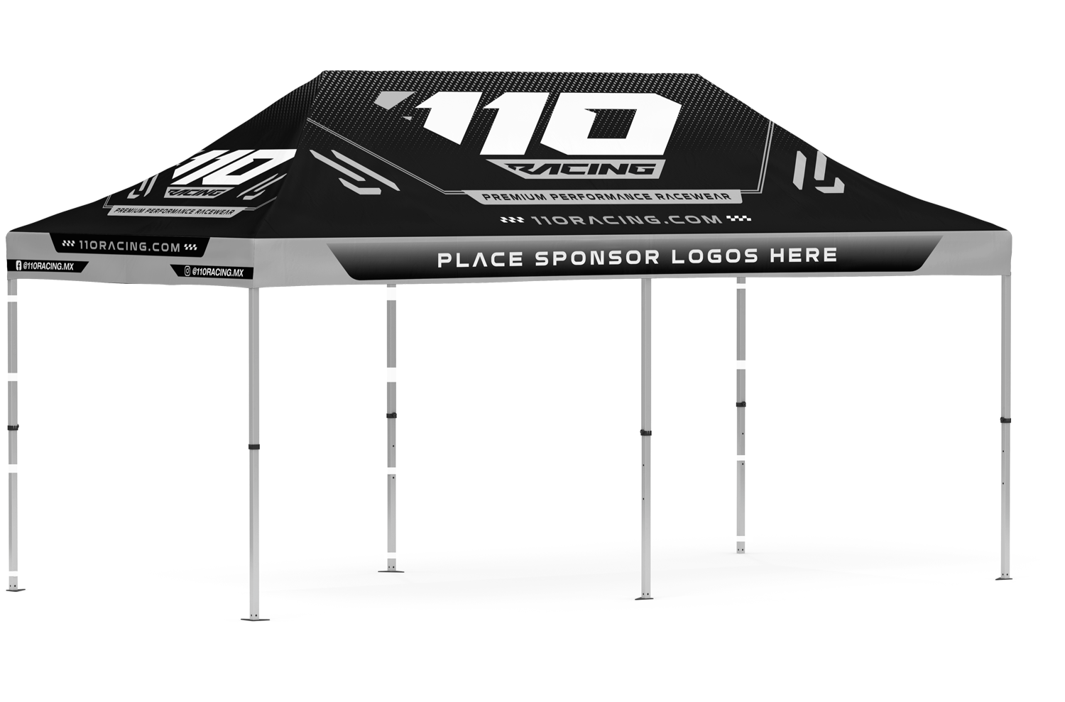 110 RACING ATHLETE CANOPY TOP (10x20) - BLACK – 110Racing