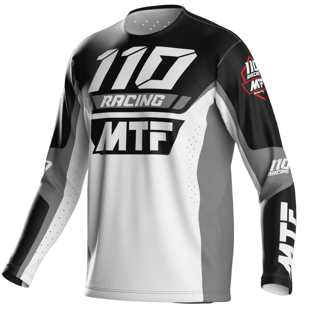 110 RACING x MTF COLLAB LE24 JERSEY - BLACK/WHITE – 110Racing