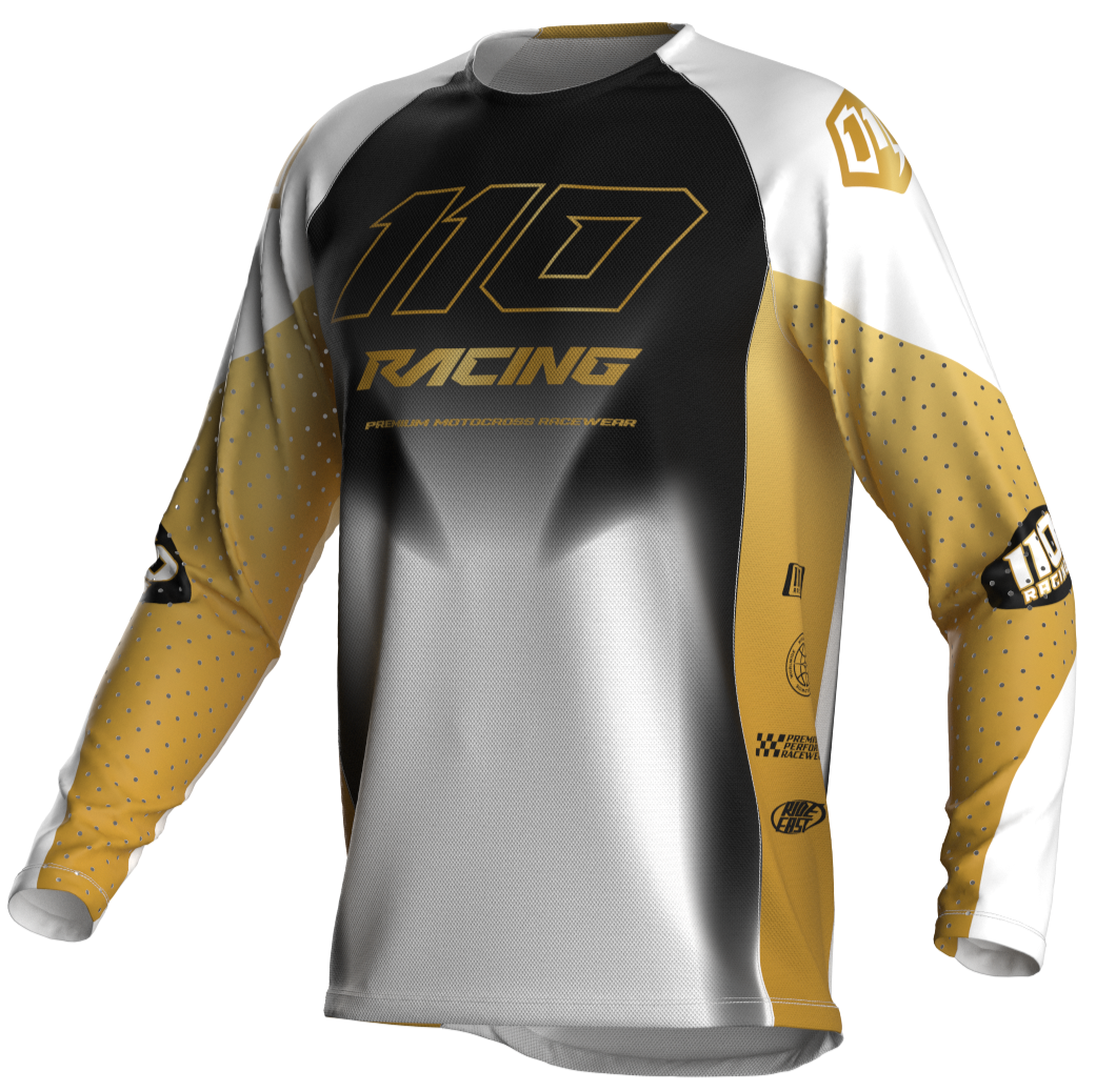110 RACING // RS24.1 TECHART JERSEY - WHITE/GOLD – 110Racing