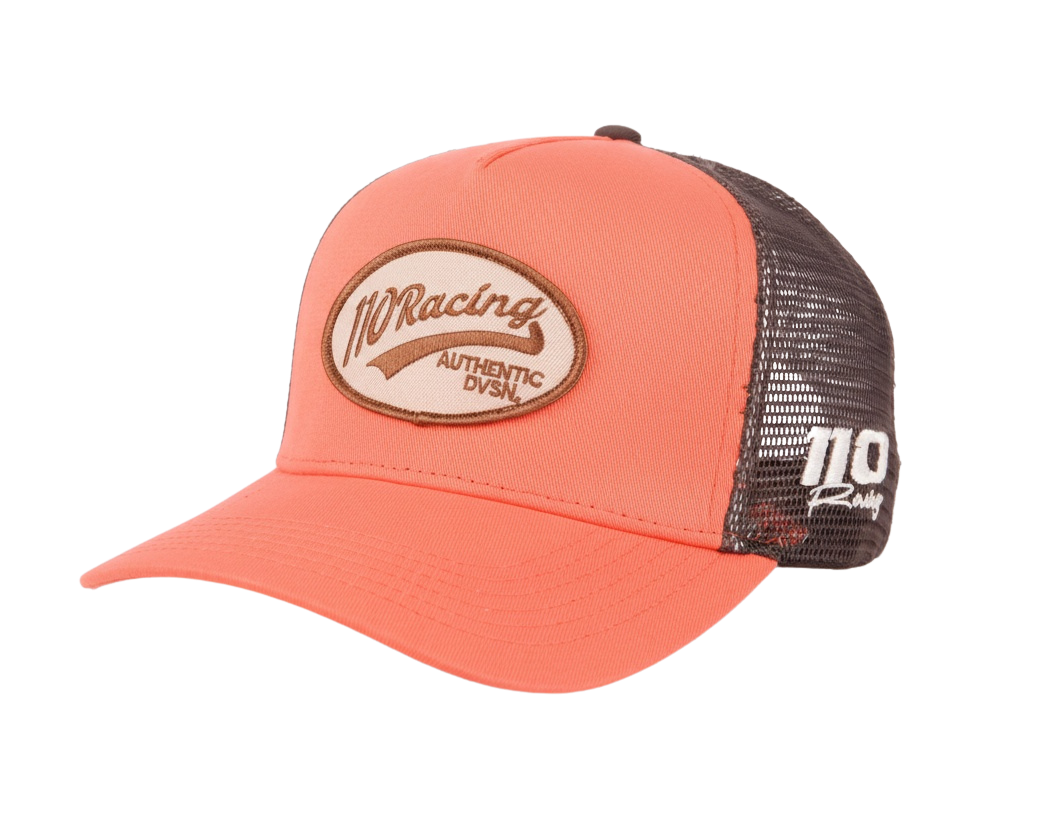 110 RACING // HERITAGE TRUCKER HAT - CORAL – 110Racing