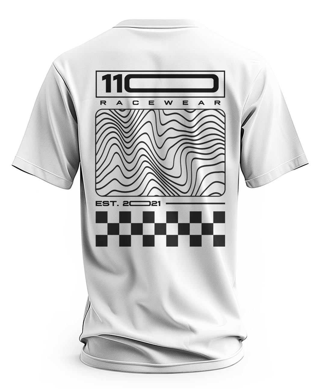 110 RACING // MOMENTUM TEE – ADULT WHITE – 110Racing