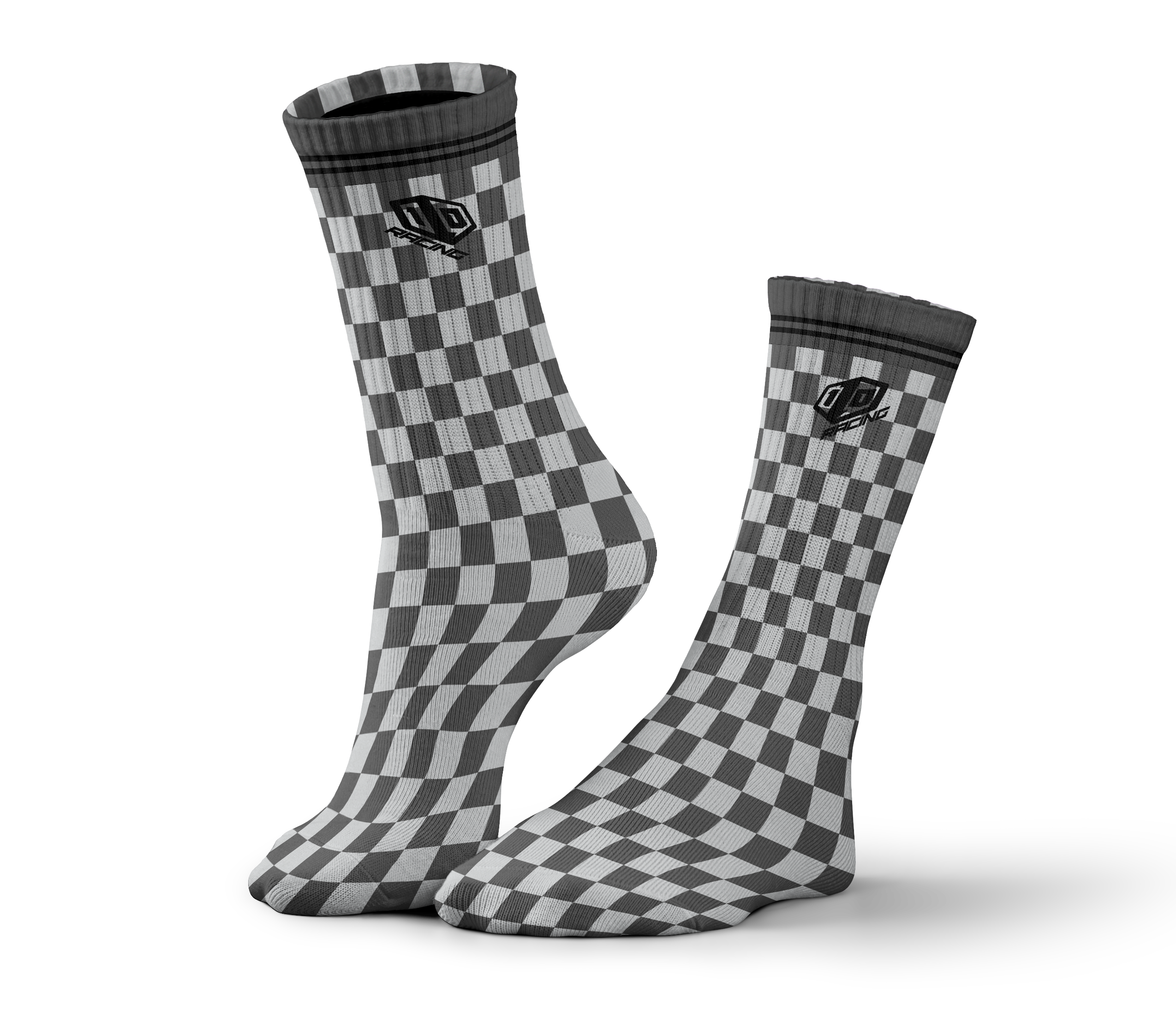 110 RACING // CHECKER COMFORT CREW SOCKS - 2 PACK – 110Racing
