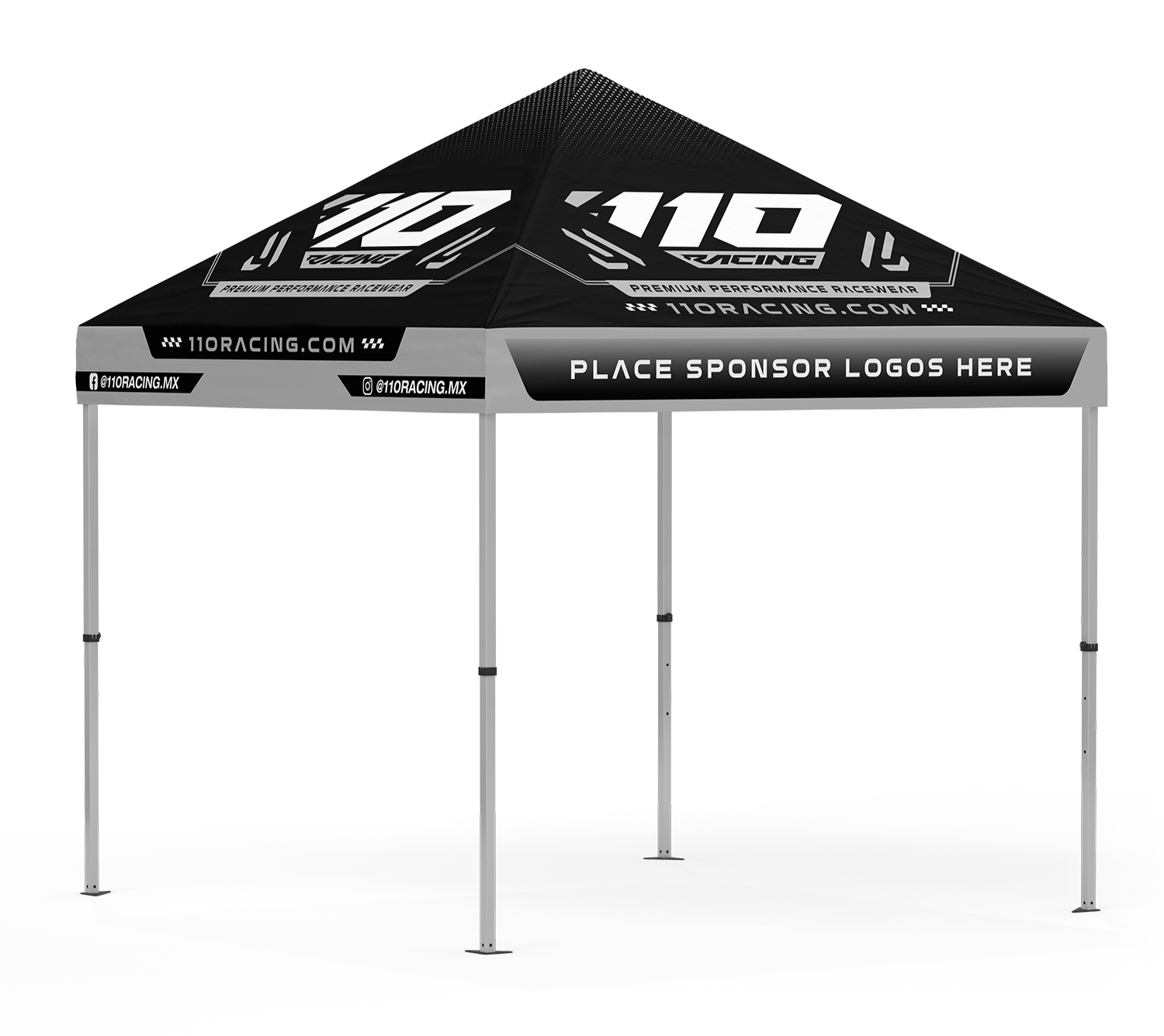 110 RACING ATHLETE CANOPY BASIC (10x10) - BLACK – 110Racing